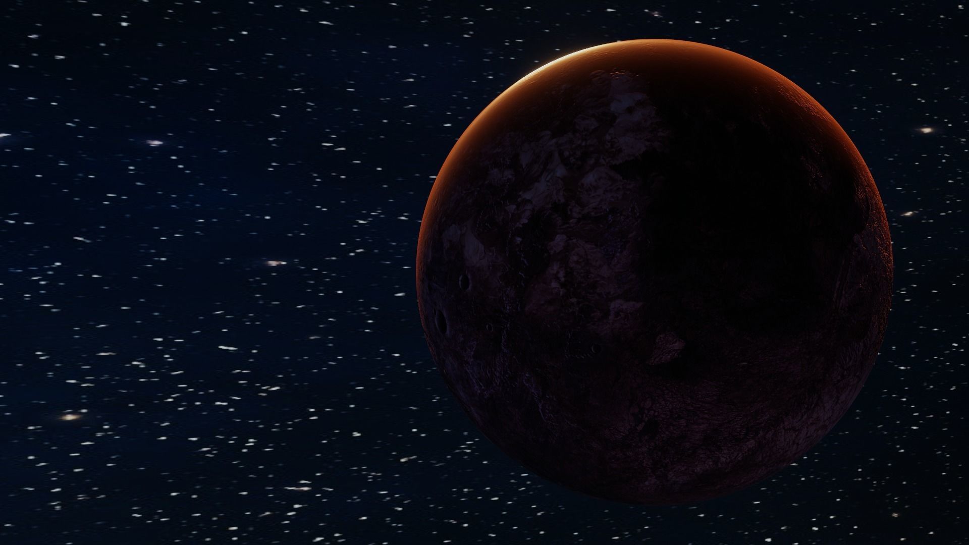 Red Planet with solarsystem stars and milky way 3D model | CGTrader