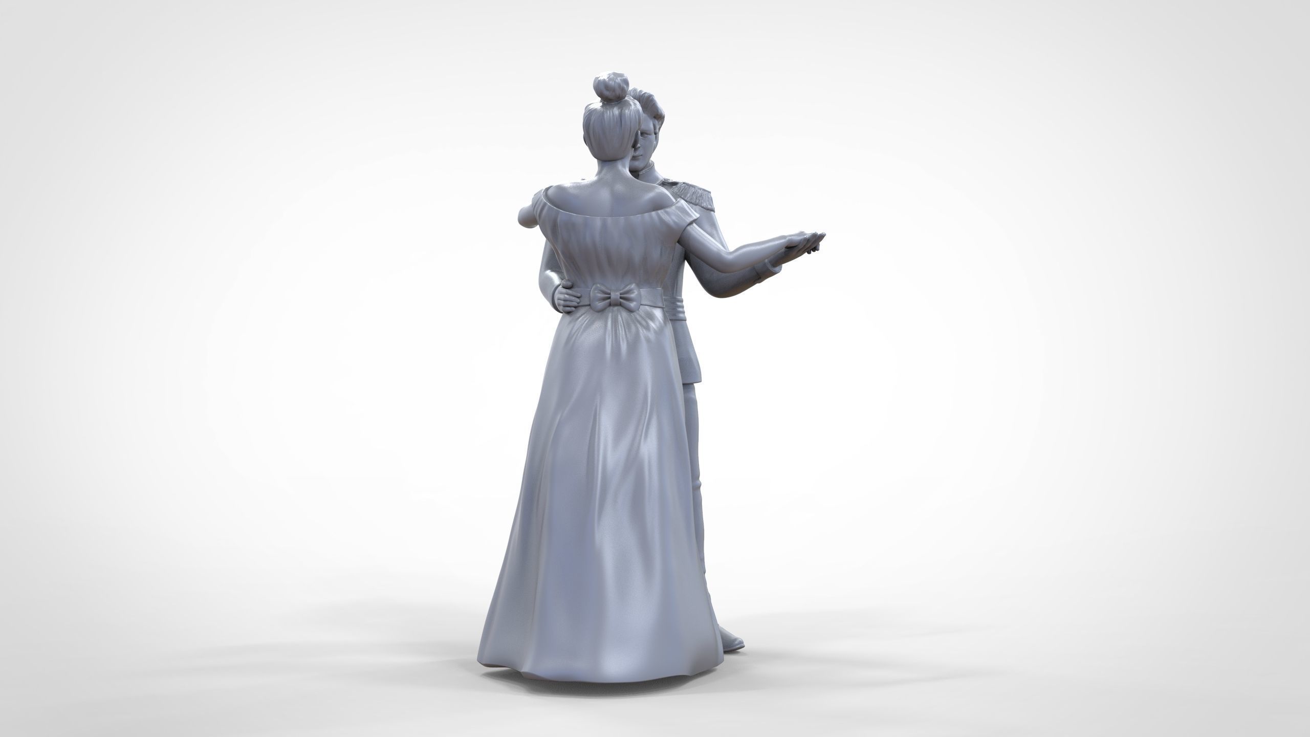 Prince and Princess dancing 3D model 3D printable | CGTrader