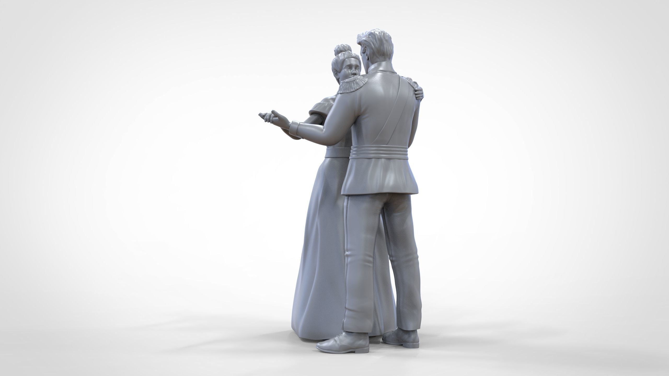 Prince and Princess dancing 3D model 3D printable | CGTrader