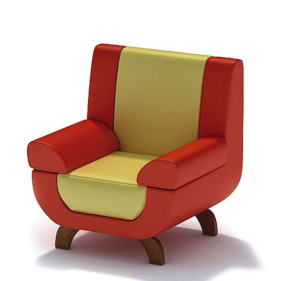 Red And Yellow Colored Leather Chair 3D model | CGTrader