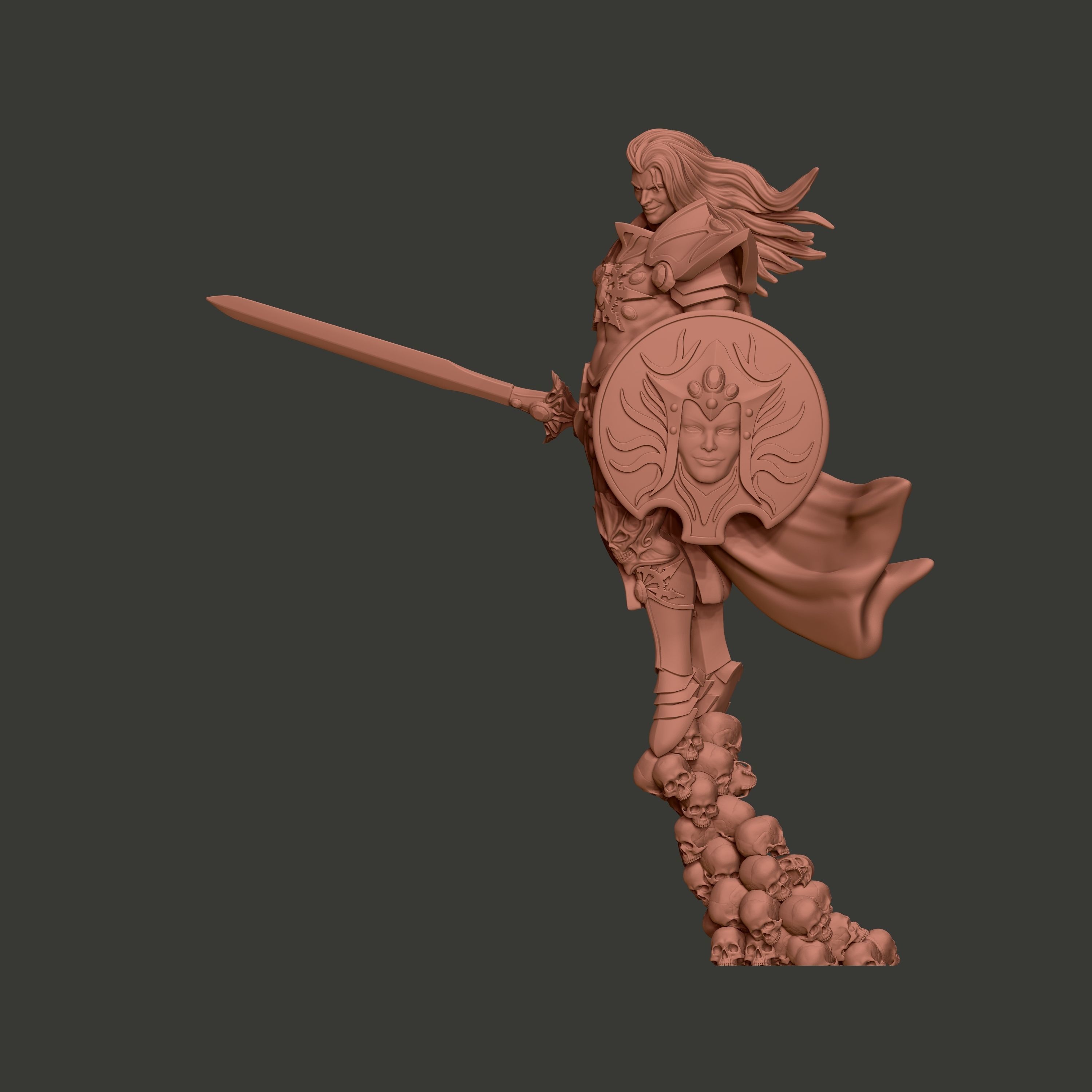 Adalid statue of woman holding sword 3D model 3D printable | CGTrader