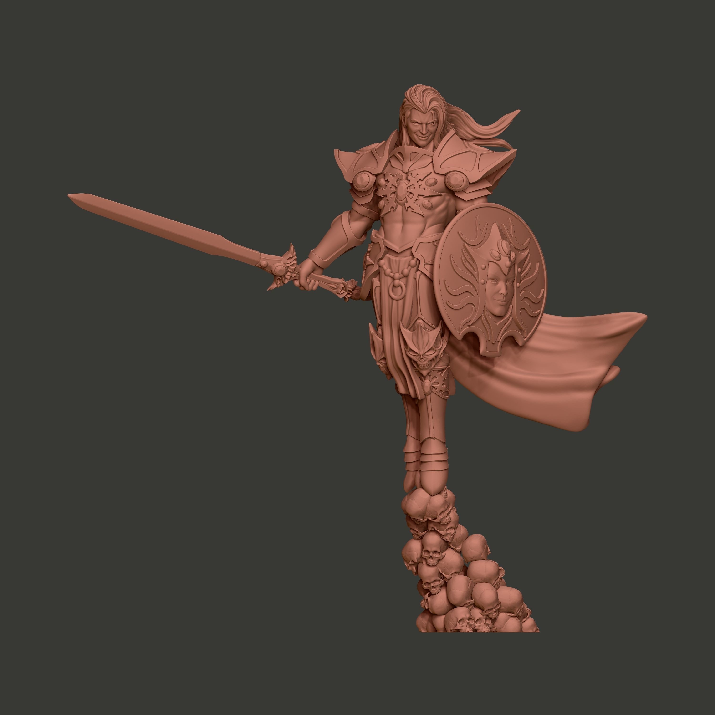 Adalid statue of woman holding sword 3D model 3D printable | CGTrader