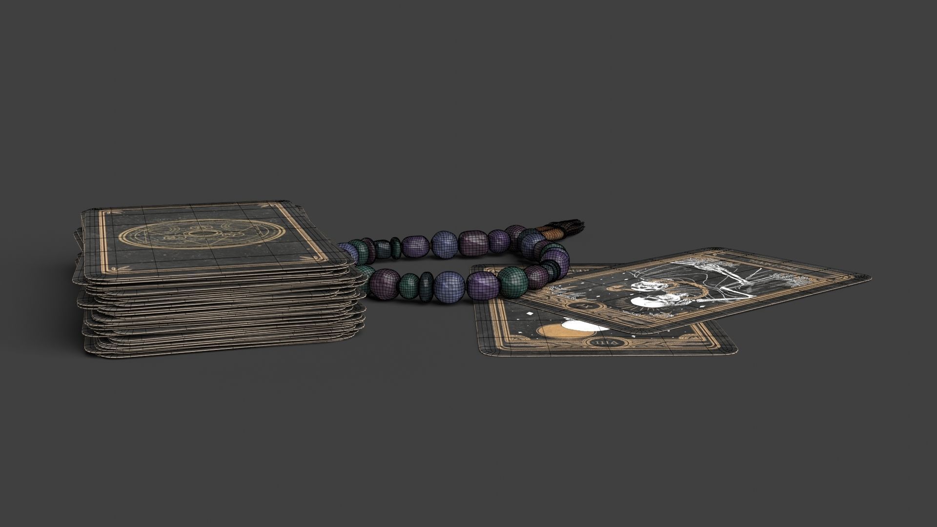 Tarot Cards and Beads 3D model | CGTrader