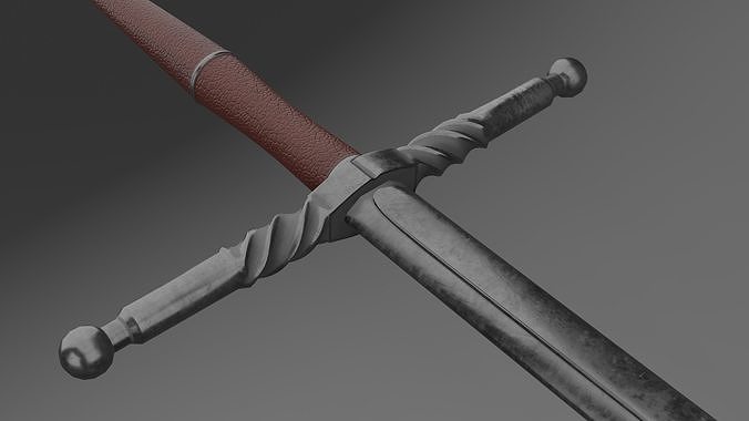 Sword Flamberg melee weapon PBR low-poly game ready free VR / AR / low ...
