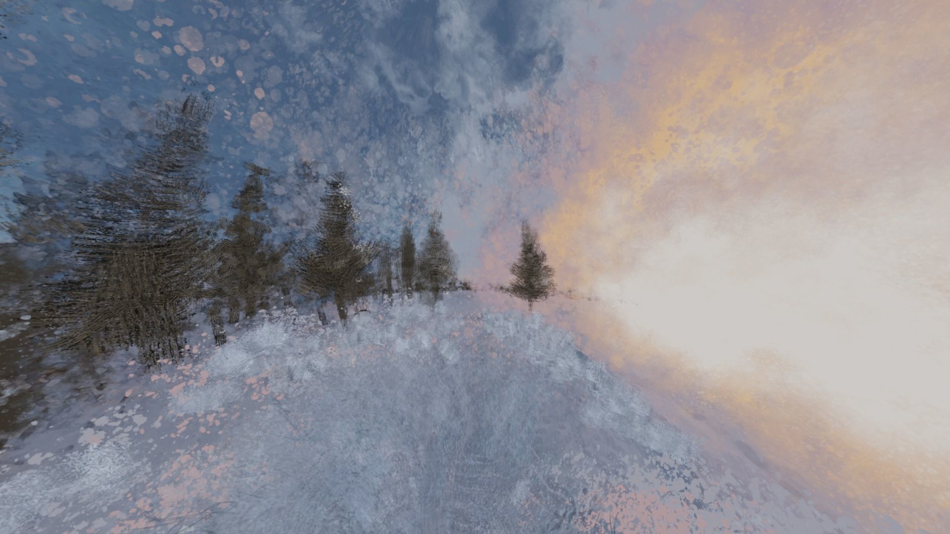 3D model 360 VR Panoramic Skybox equirectangular handpainted snow ...