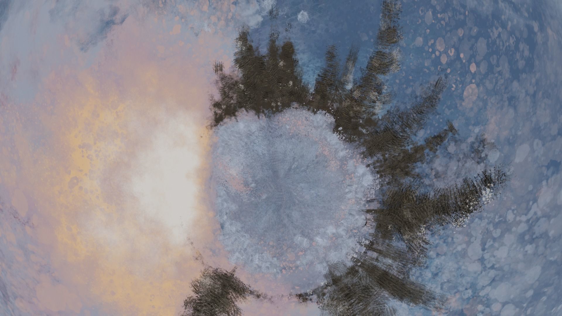 3D model 360 VR Panoramic Skybox equirectangular handpainted snow ...