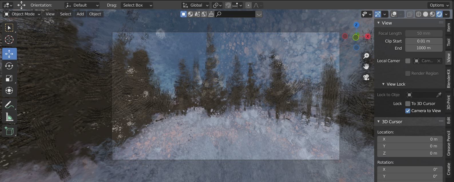 3D model 360 VR Panoramic Skybox equirectangular handpainted snow ...