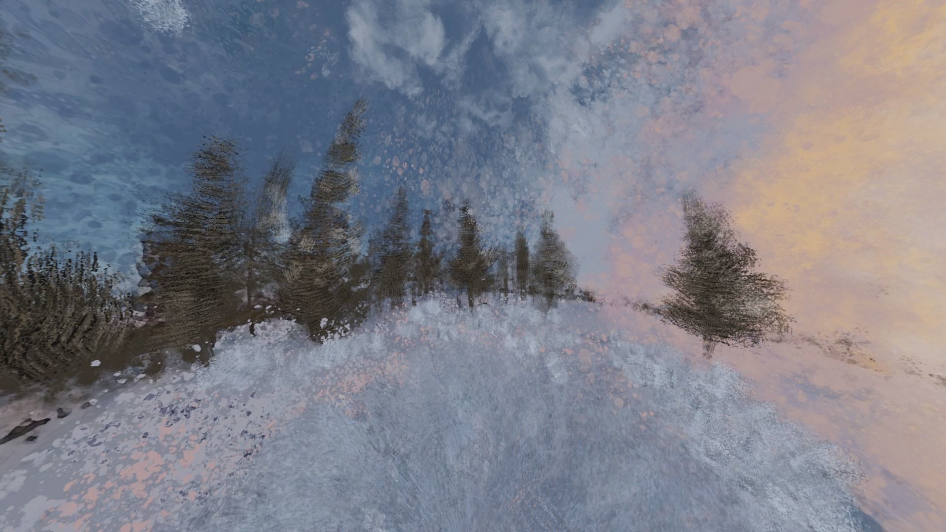 3D model 360 VR Panoramic Skybox equirectangular handpainted snow ...