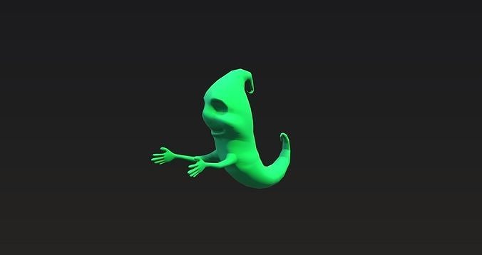 3D model Ghost Cartoon style character Game asset VR / AR / low-poly ...