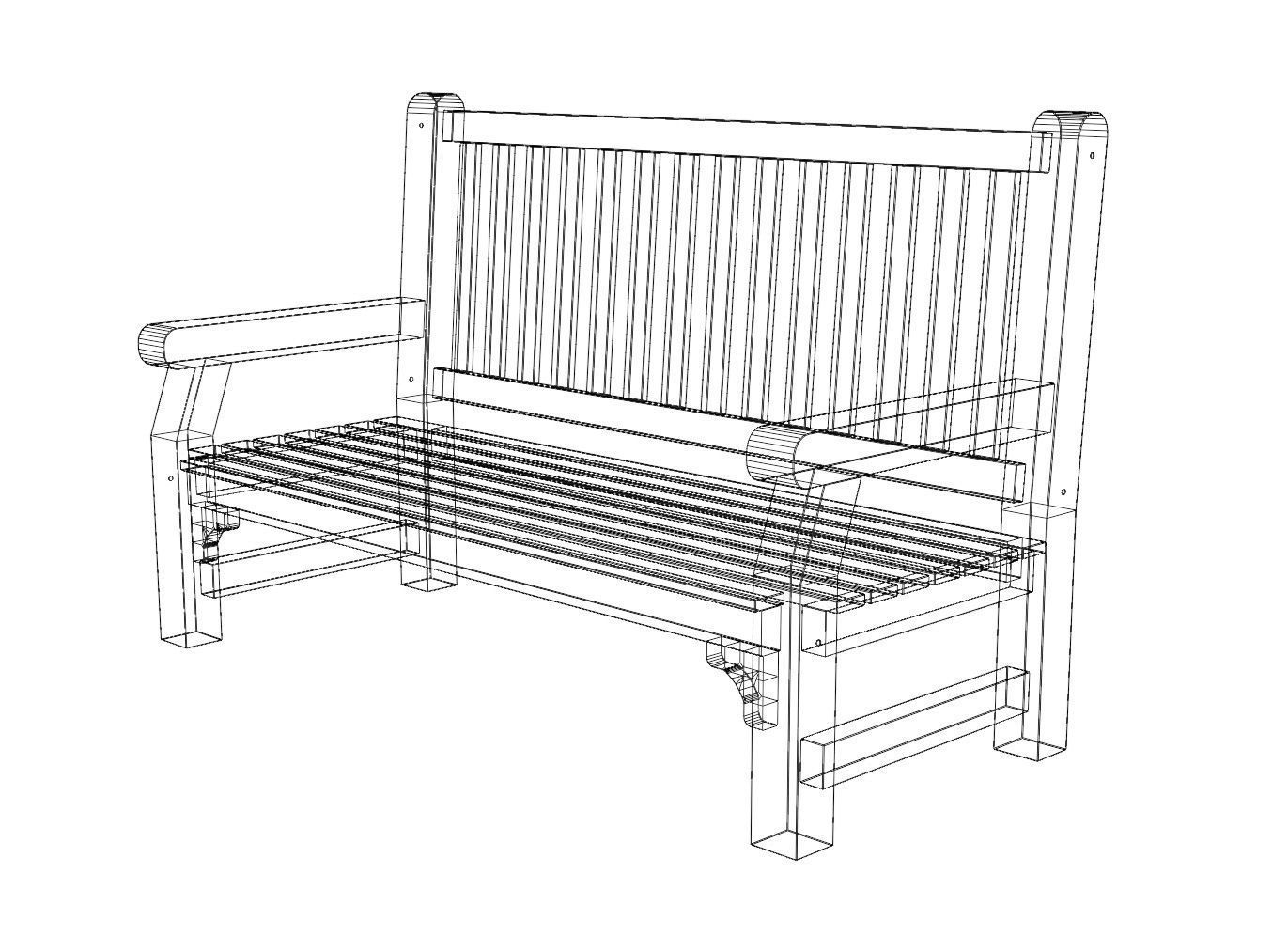 3D model Park Bench - Garden Seat - Wooden - Low-Poly - Game Ready ...
