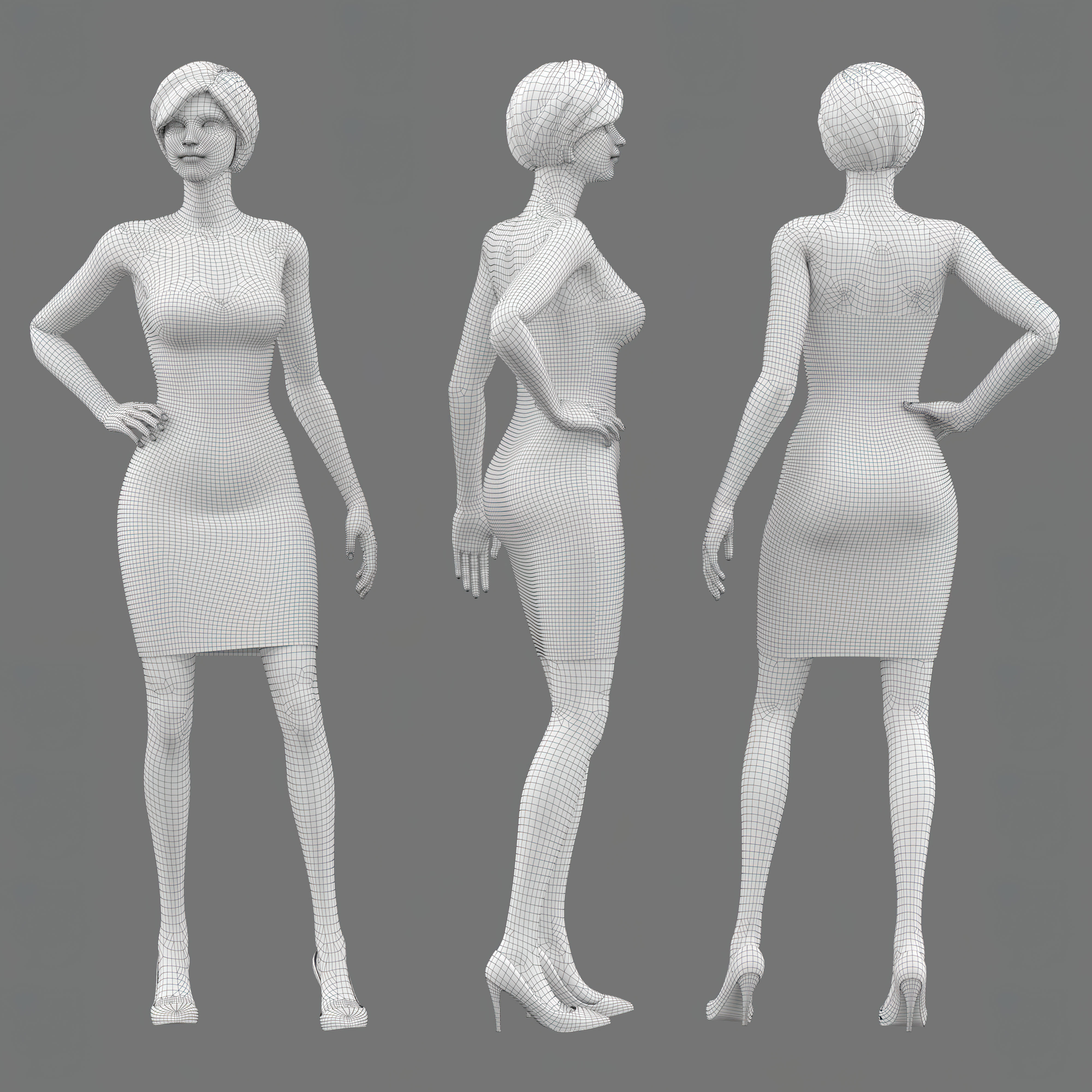 Female standing Pose Mannequin 01 3D model | CGTrader