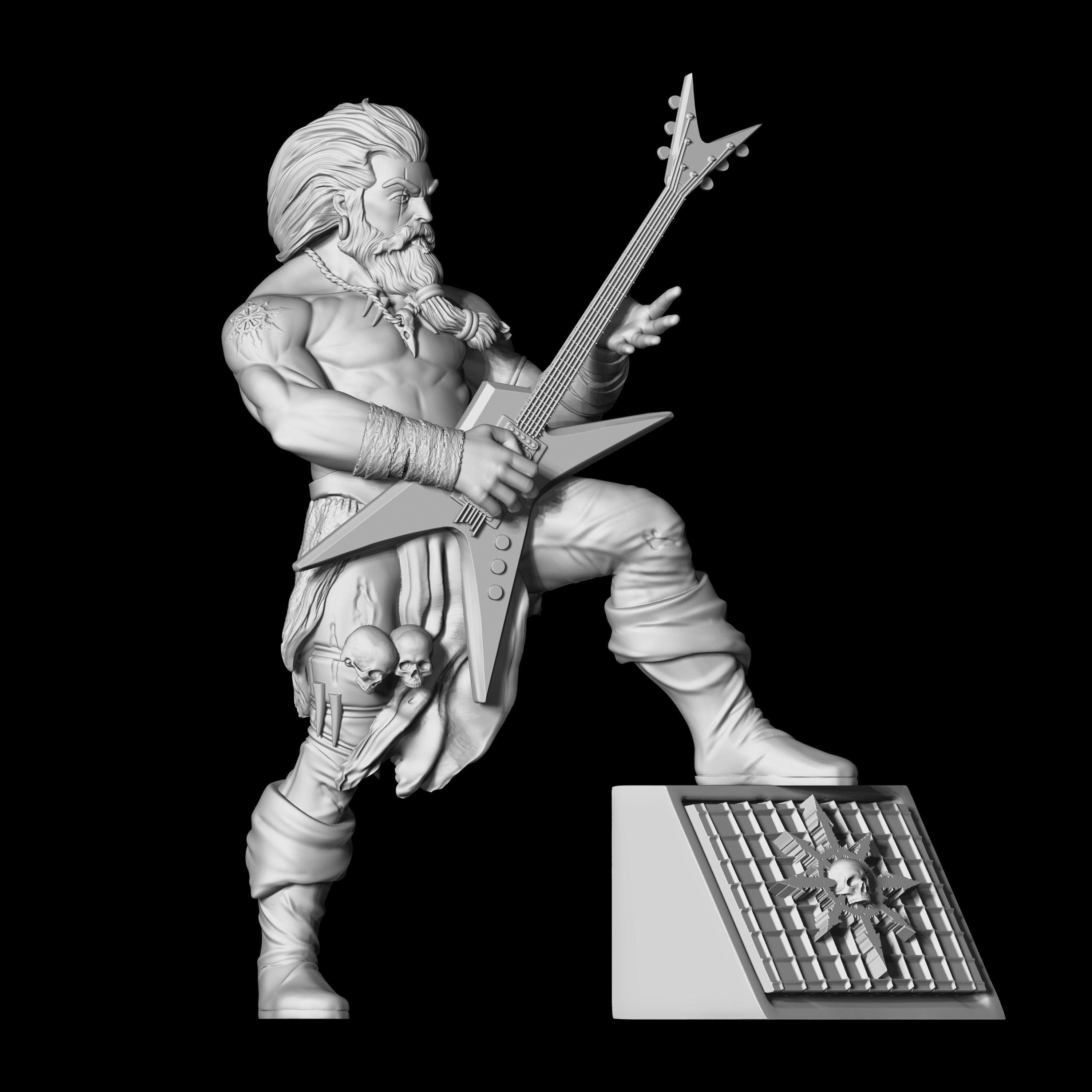 Dimebag statue of man holding guitar 3D model 3D printable | CGTrader