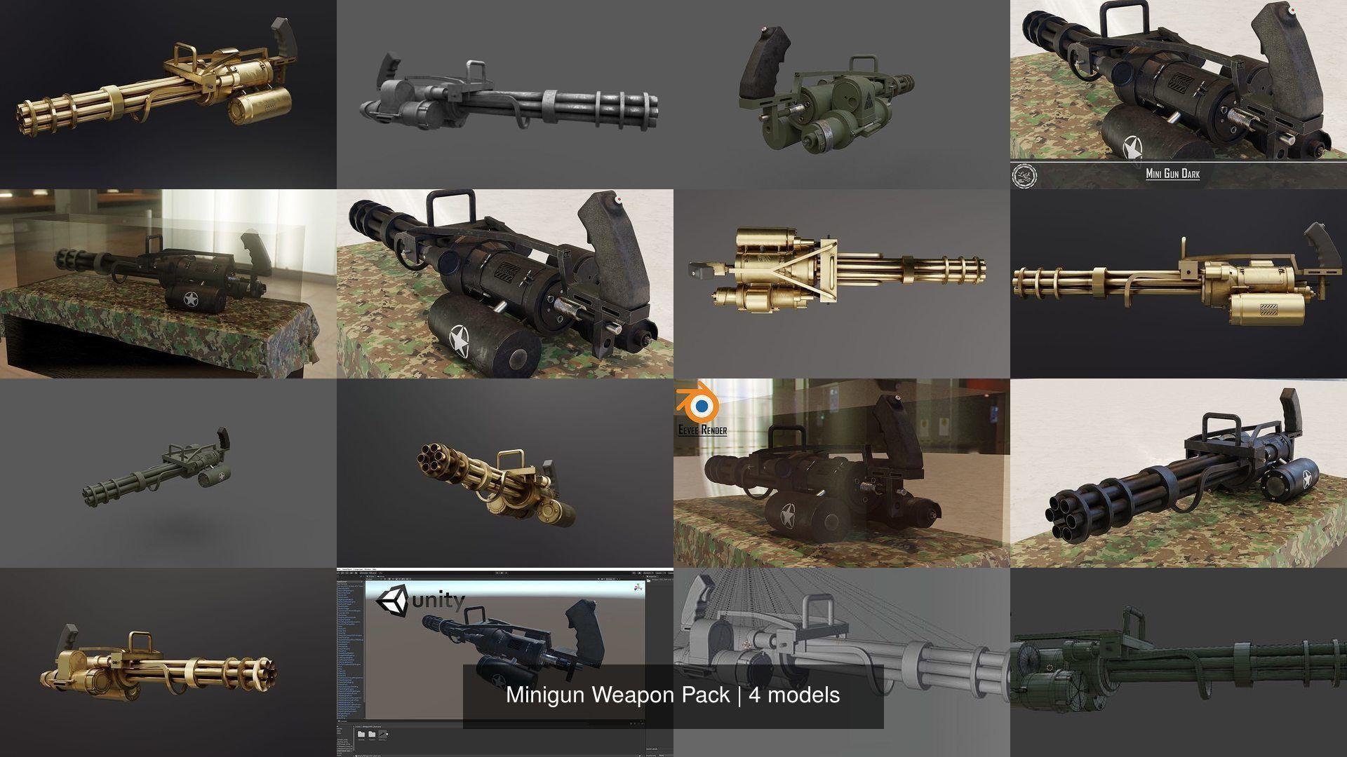 Minigun Weapon Pack 3D Model Collection | CGTrader