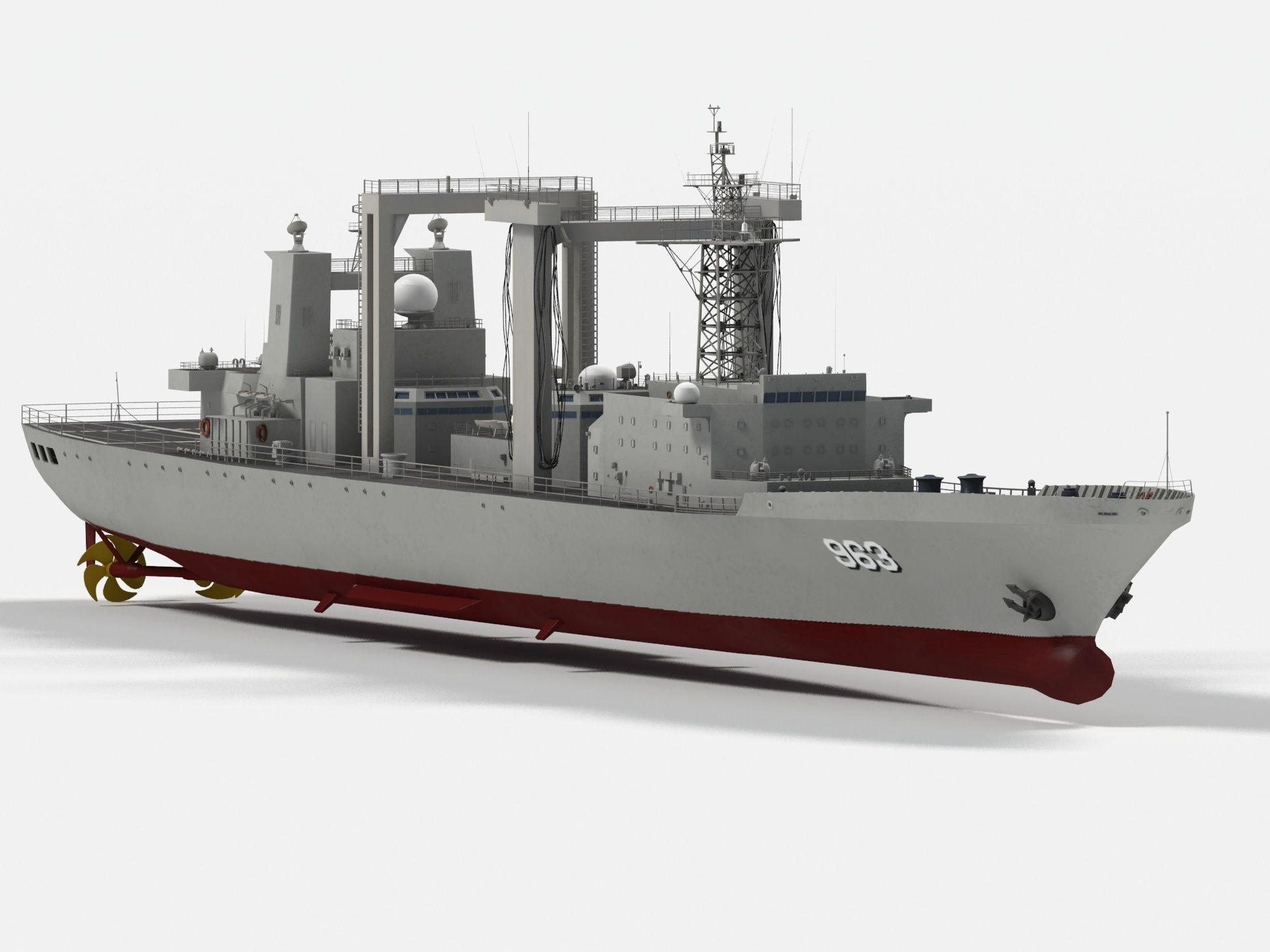 Type 903 replenishment ship Honghu 963 Fuchi Class 3D model | CGTrader