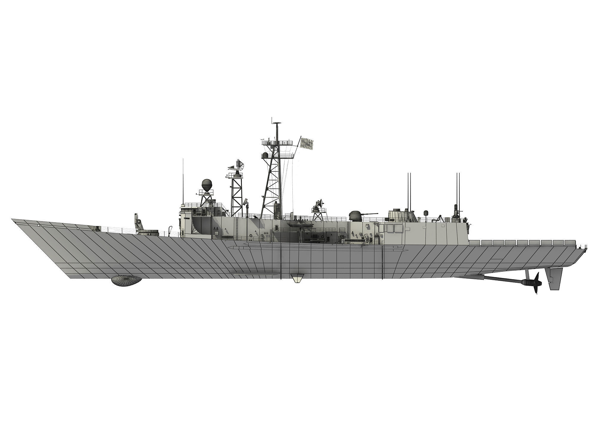 OLIVER HAZARD PERRY CLASS FRIGATE USS ELROD 3D model | CGTrader