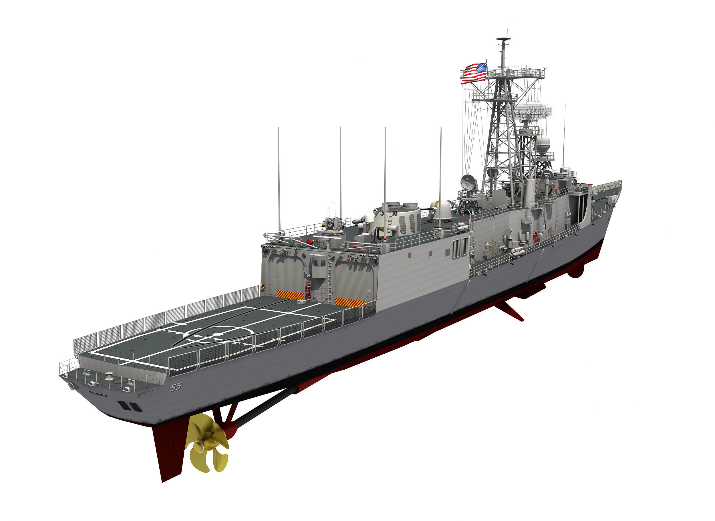 OLIVER HAZARD PERRY CLASS FRIGATE USS ELROD 3D model | CGTrader
