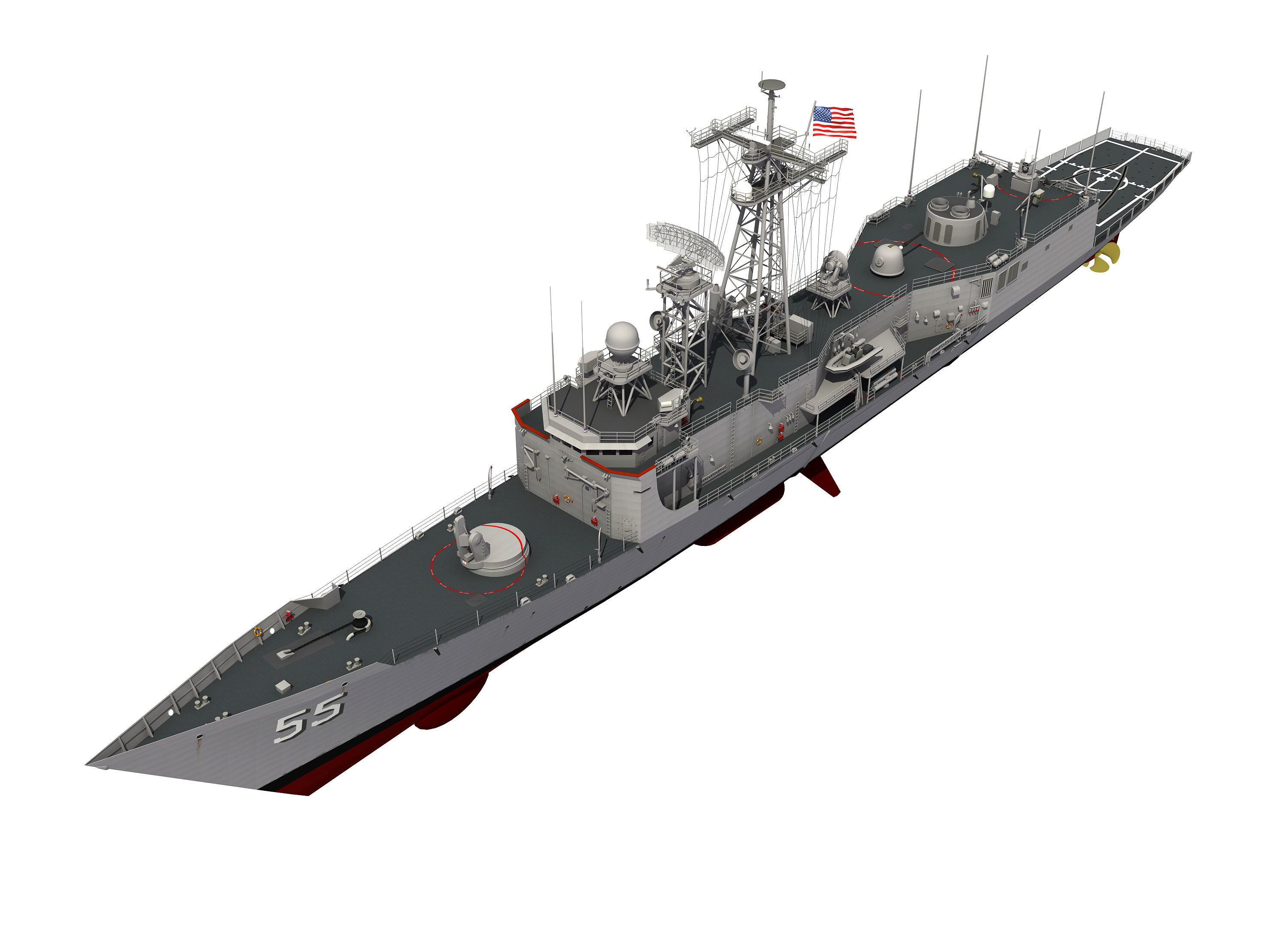 OLIVER HAZARD PERRY CLASS FRIGATE USS ELROD 3D model | CGTrader