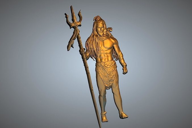Mahadev lord shiva holding spear 3D model 3D printable | CGTrader