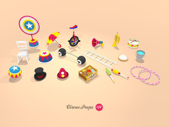 3D model Circus Props VR / AR / low-poly animated | CGTrader