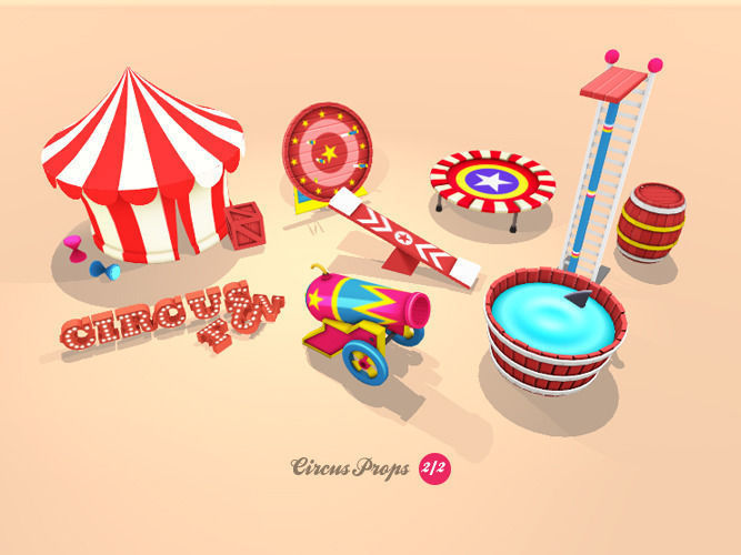 3D model Circus Props VR / AR / low-poly animated | CGTrader