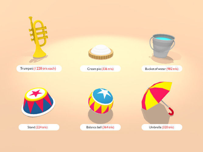 3D model Circus Props VR / AR / low-poly animated | CGTrader