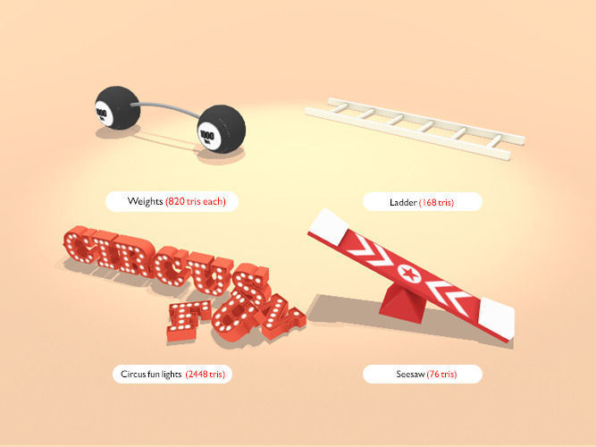 3D model Circus Props VR / AR / low-poly animated | CGTrader