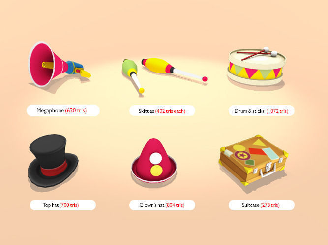 3D model Circus Props VR / AR / low-poly animated | CGTrader