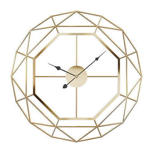 Golden Atlas wall clock 3D model | CGTrader