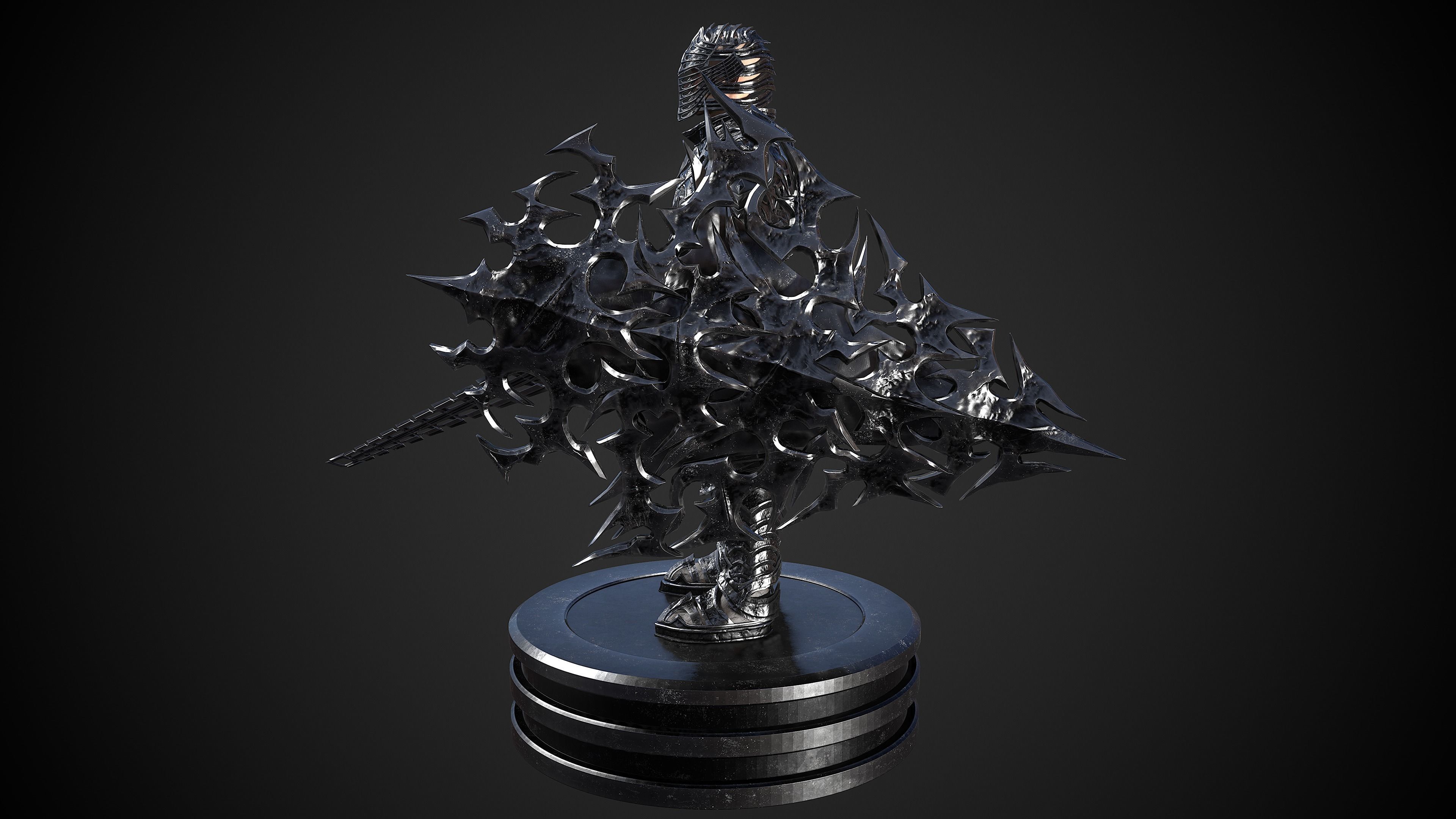 3D model Dark fantasy knight - Game Ready VR / AR / low-poly rigged ...