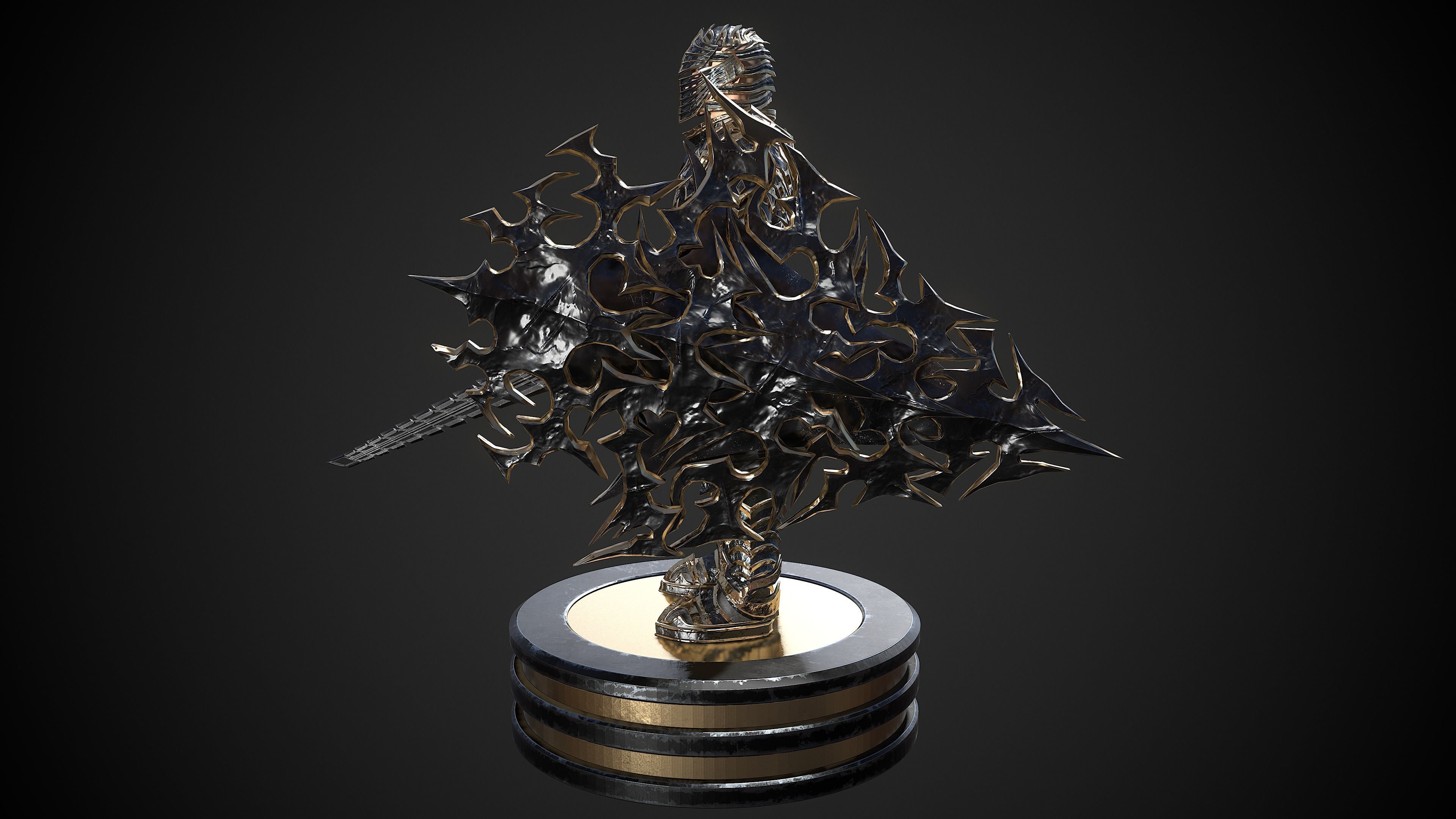 3D model Dark fantasy knight - Game Ready VR / AR / low-poly rigged ...