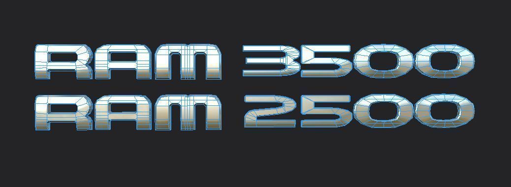 RAM 2500 3500 DOOR EMBLEM 3D model | CGTrader