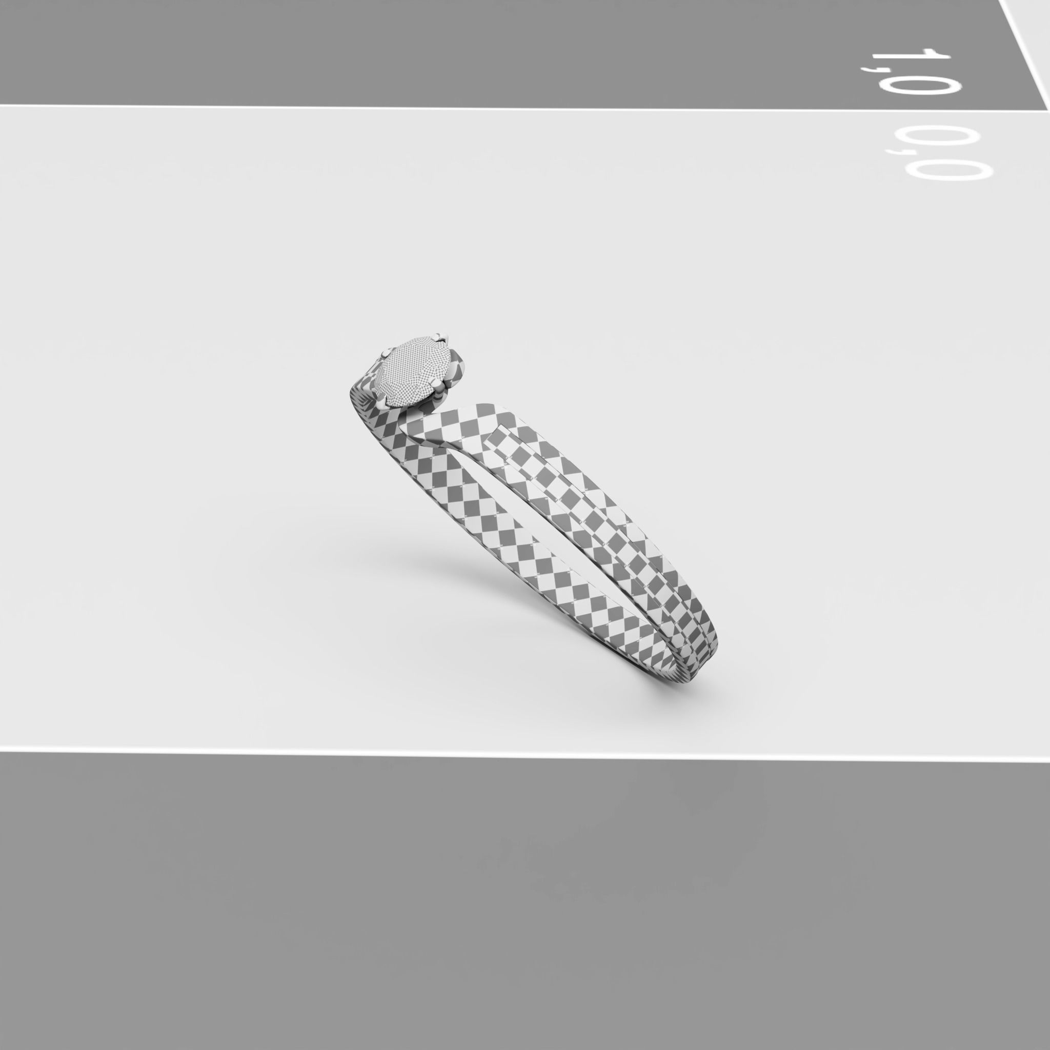 Ring - Diamond Gold Titanium 3D model | CGTrader