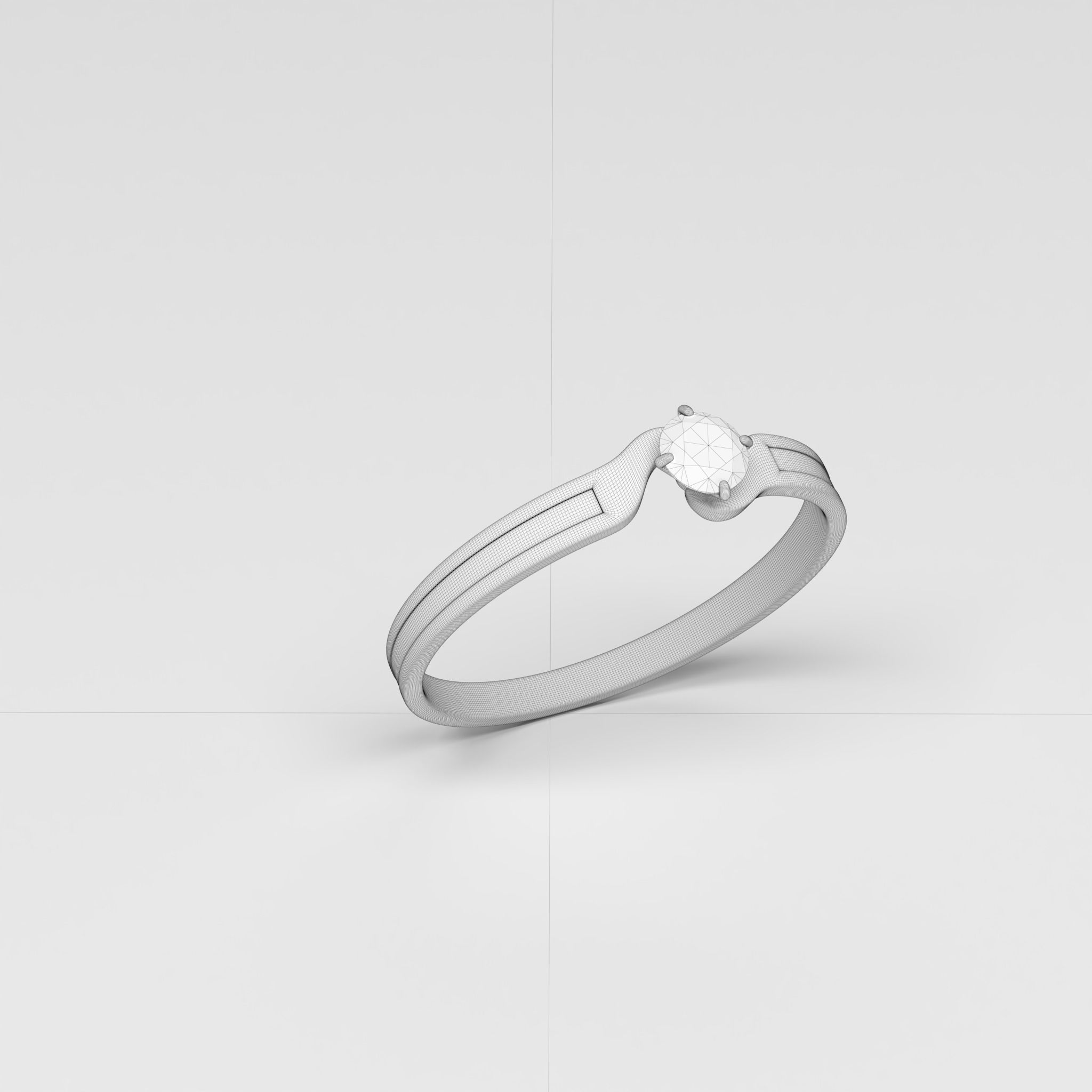 Ring - Diamond Gold Titanium 3D model | CGTrader