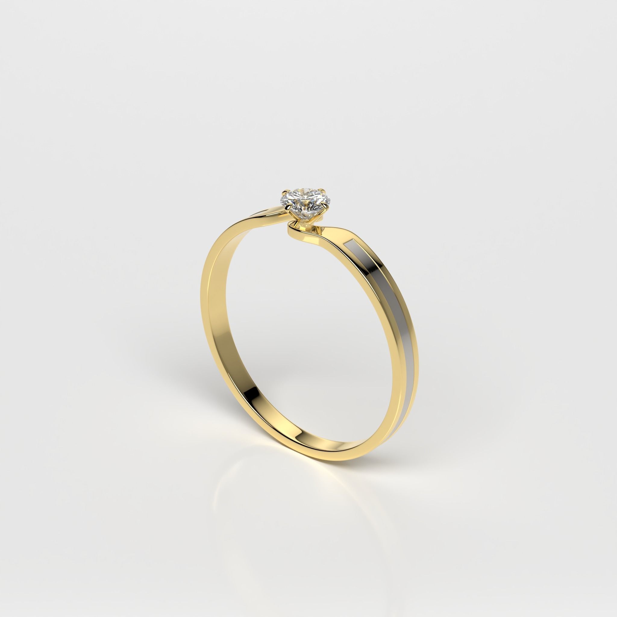 Ring - Diamond Gold Titanium 3D model | CGTrader