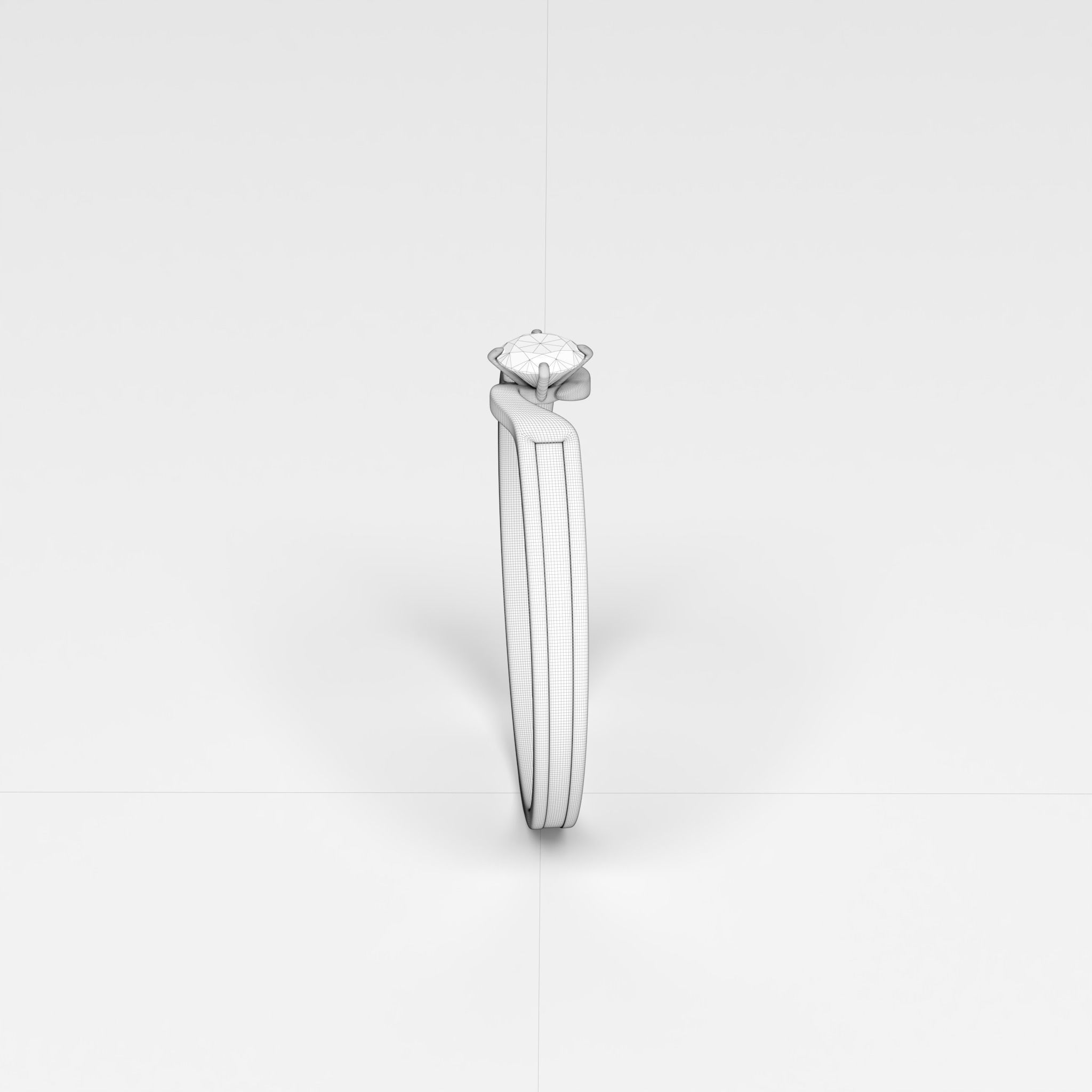 Ring - Diamond Gold Titanium 3D model | CGTrader