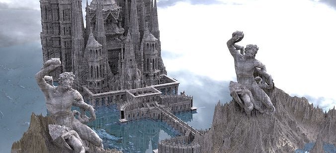 Ancient Greek mountain city Complete Kit bash 3D model | CGTrader