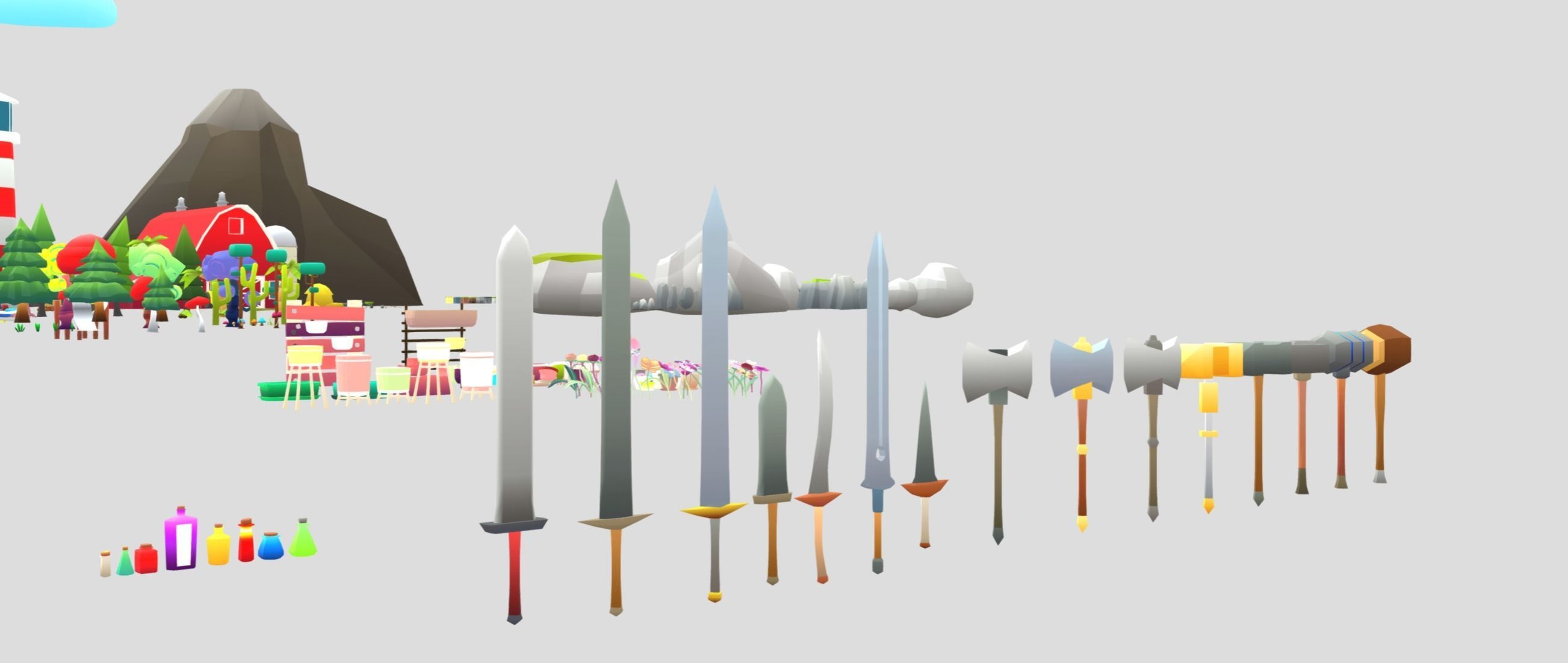 3D model Low poly models with soft gradient textures - Mega Pack VR ...