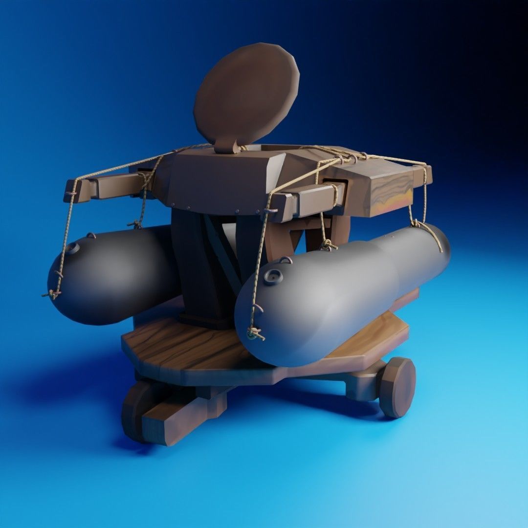 Rigged Cartoon Turret Stylized 3D model rigged | CGTrader