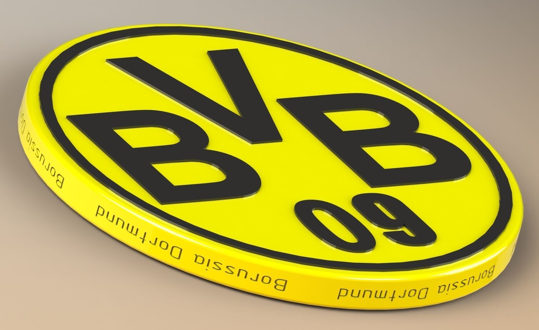 Double Sided Logo Borussia Dortmund Football Club 3D Model free 3D ...