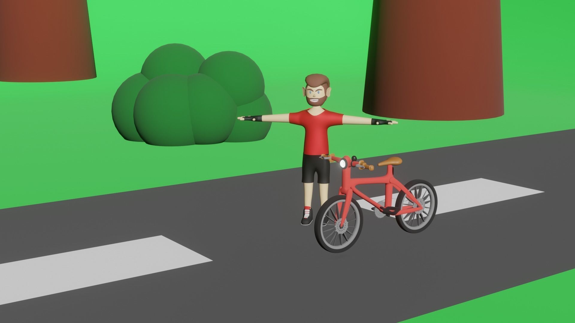 Bicycle and Driver 3D model | CGTrader