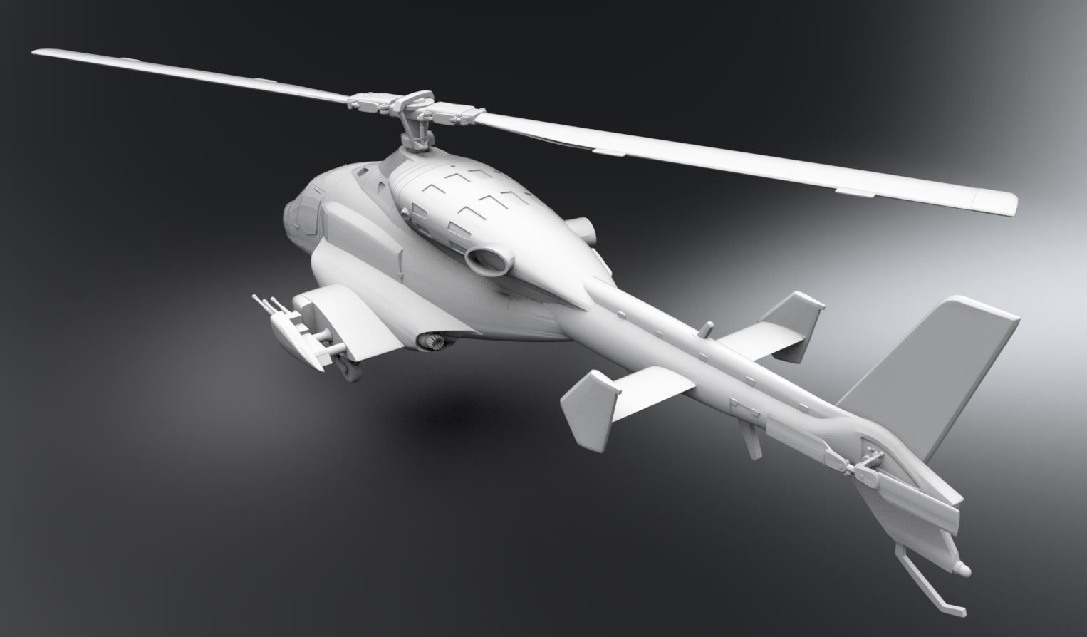 Bell 222 Airwolf scale model 3D model 3D printable | CGTrader