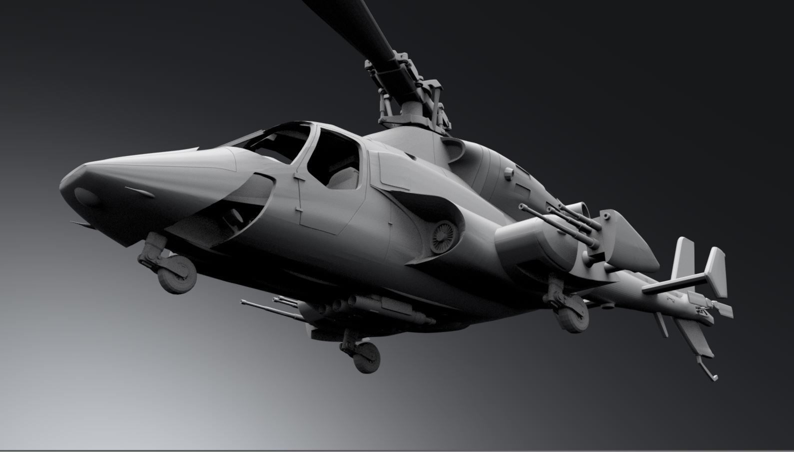 Bell 222 Airwolf scale model 3D model 3D printable | CGTrader
