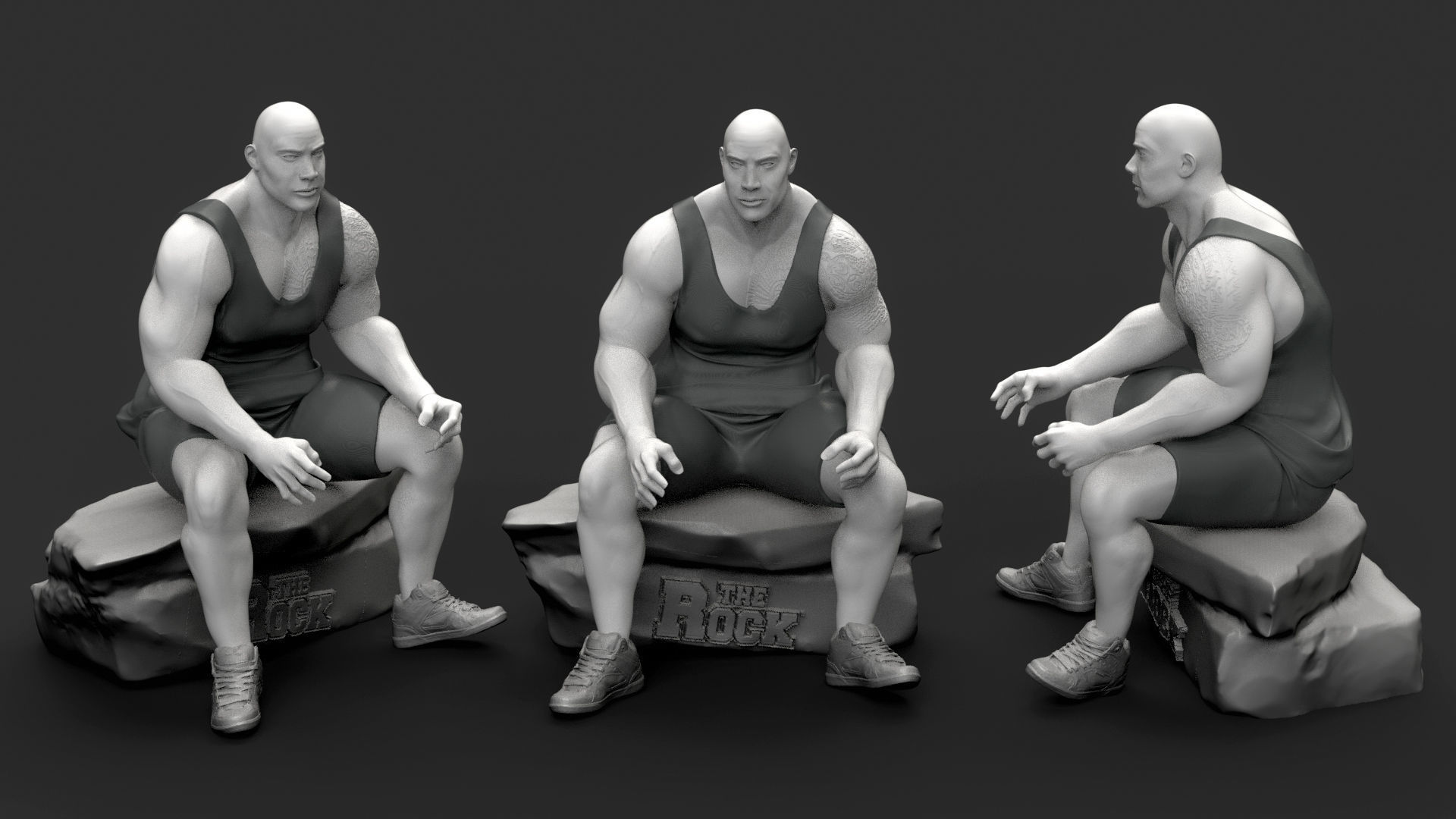 The Rock 3D Printable Free free 3D model 3D printable | CGTrader