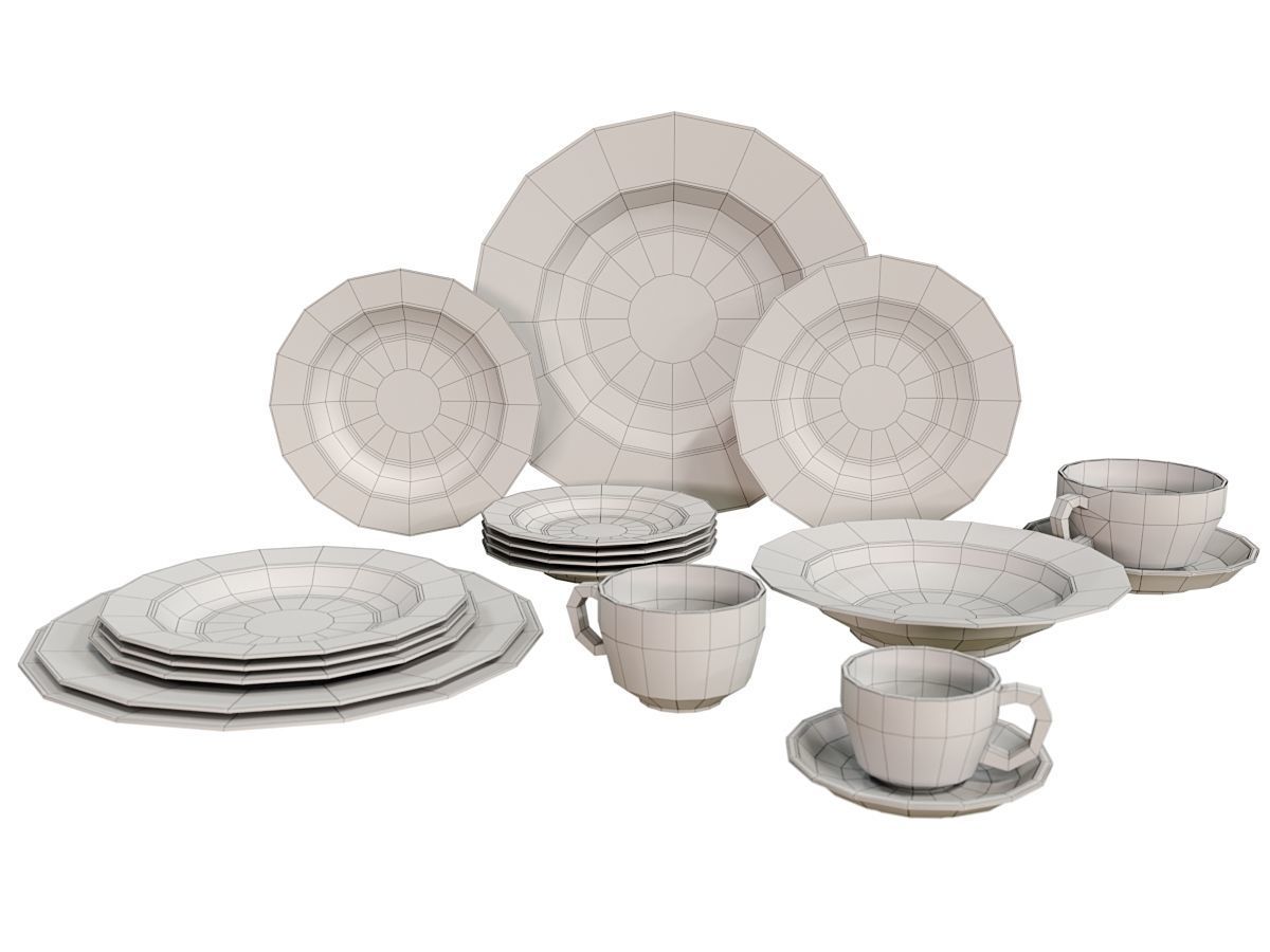 Dinnerware set free 3D model | CGTrader
