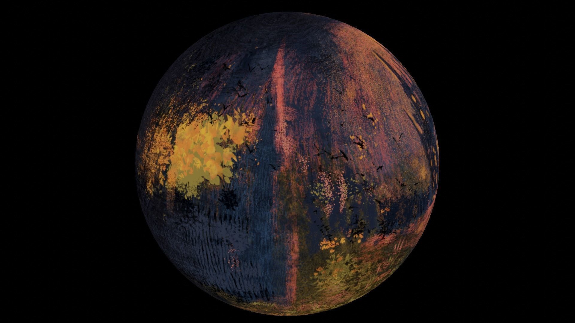 3D model 360 VR Panoramic Spooky Castle equirectangular handpainted VR ...