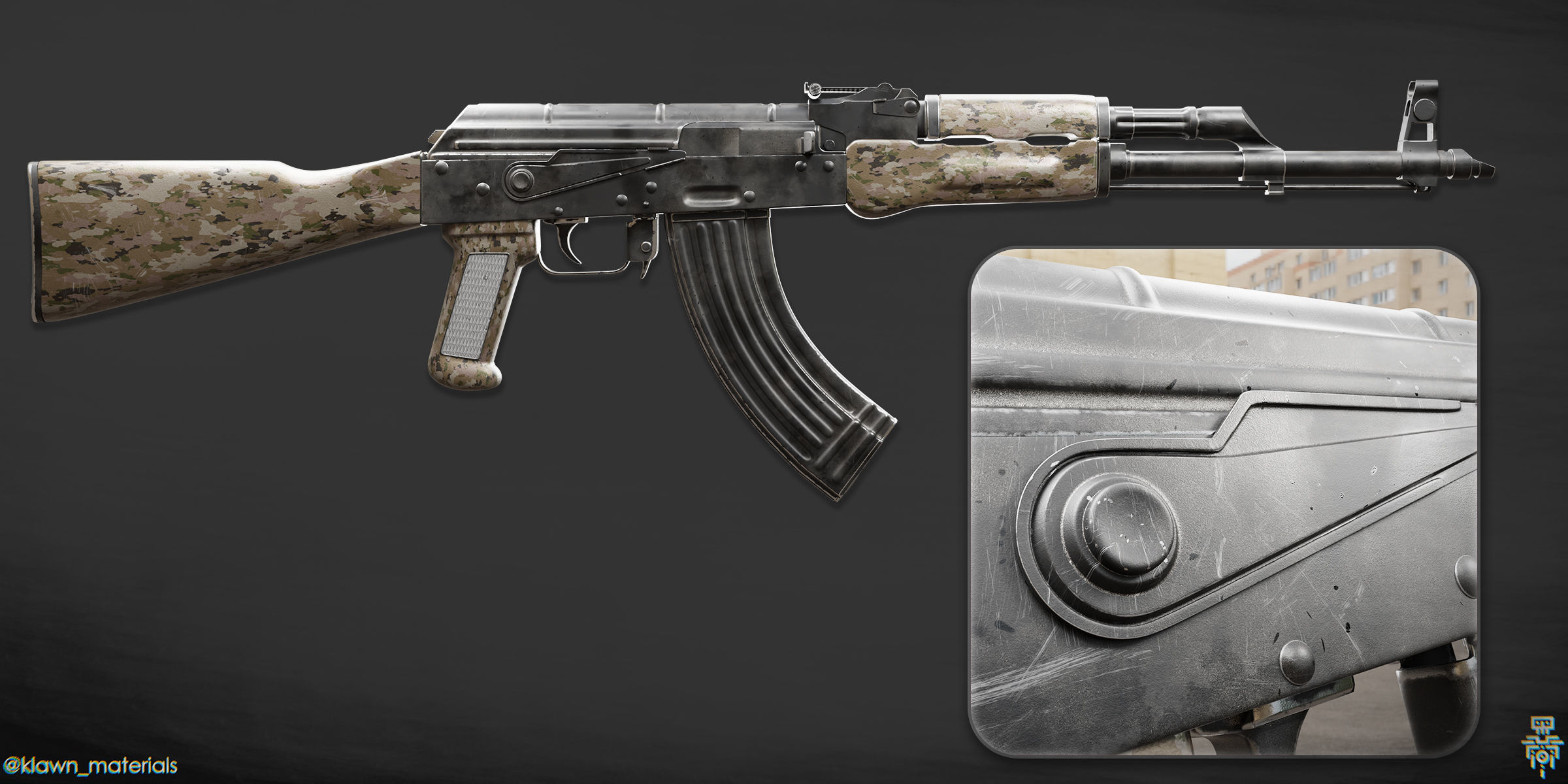 Procedural Gun Material for Blender 3D model | CGTrader