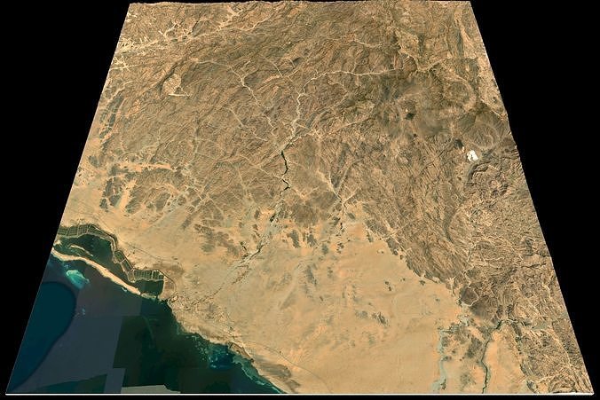 Mecca and the Red Sea coast of Saudi Arabia - tile n20 e40 3D model ...
