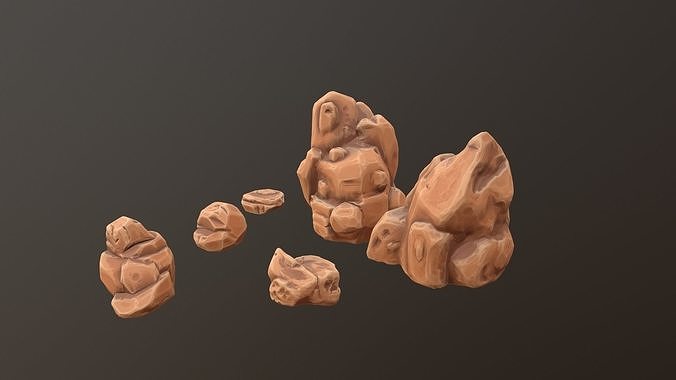 3D model Stylized Rock Asset Pack VR / AR / low-poly | CGTrader