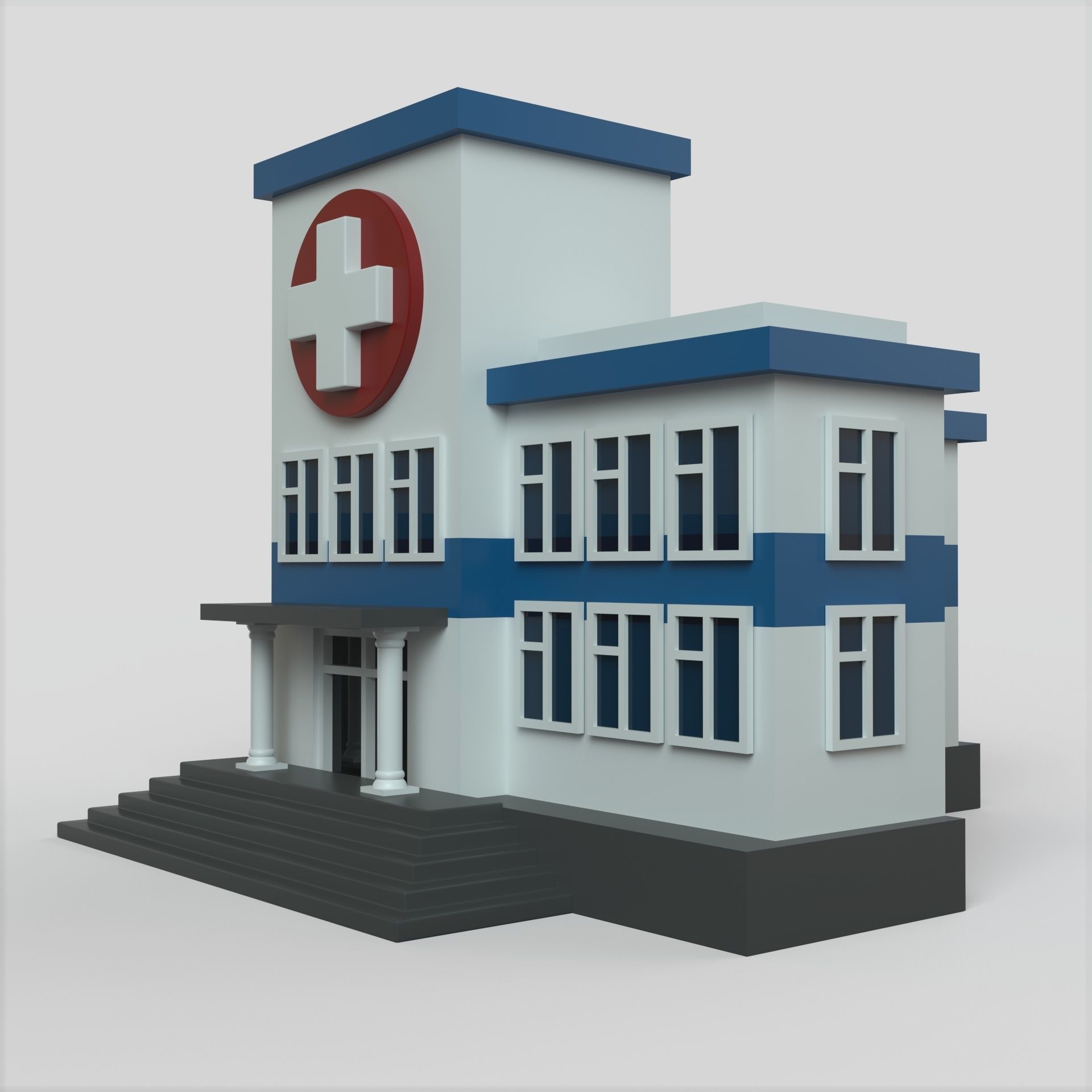 3D model Hospital Building VR / AR / low-poly | CGTrader