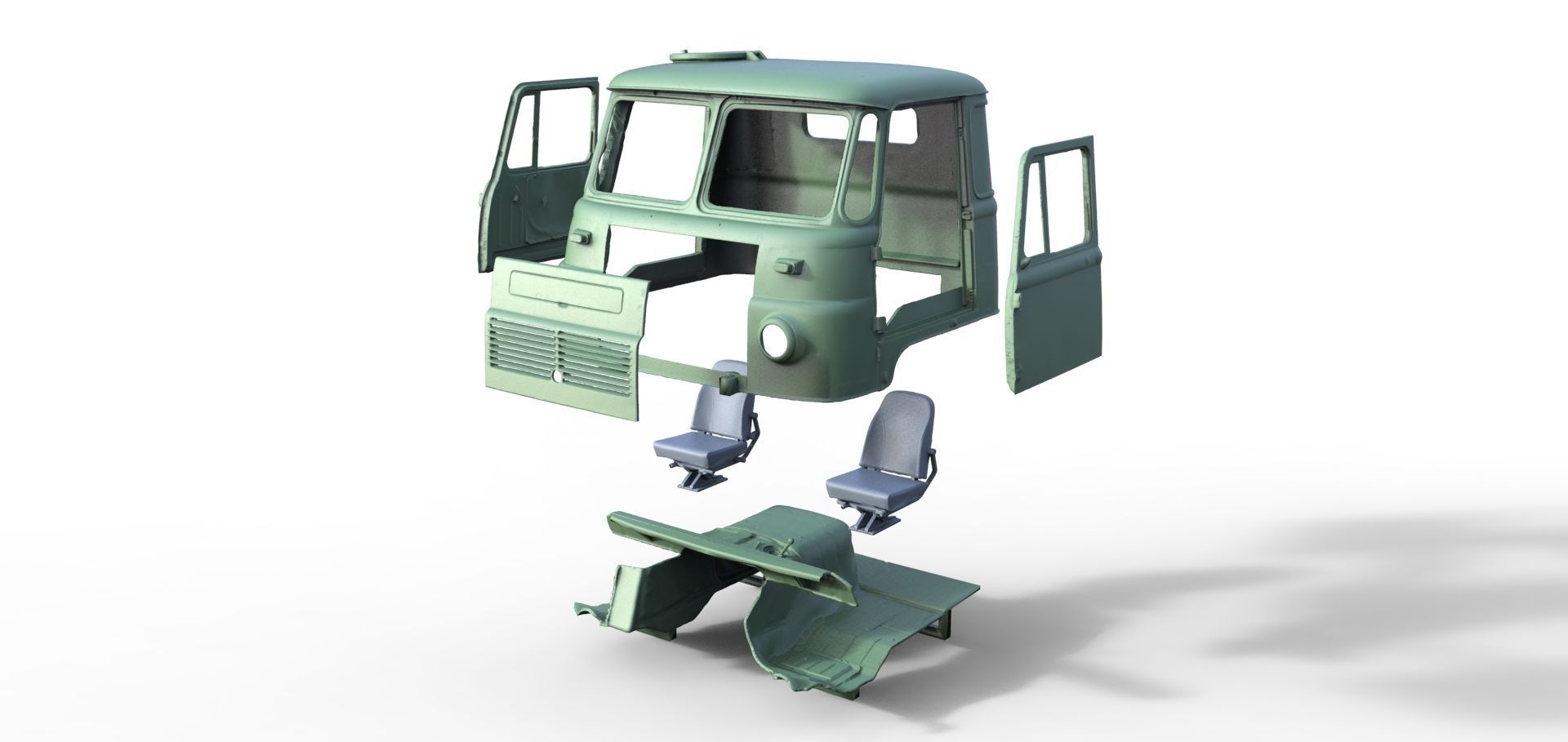 Truck Robur LO GDR NVA 4x4 Cab 3D model 3D printable | CGTrader